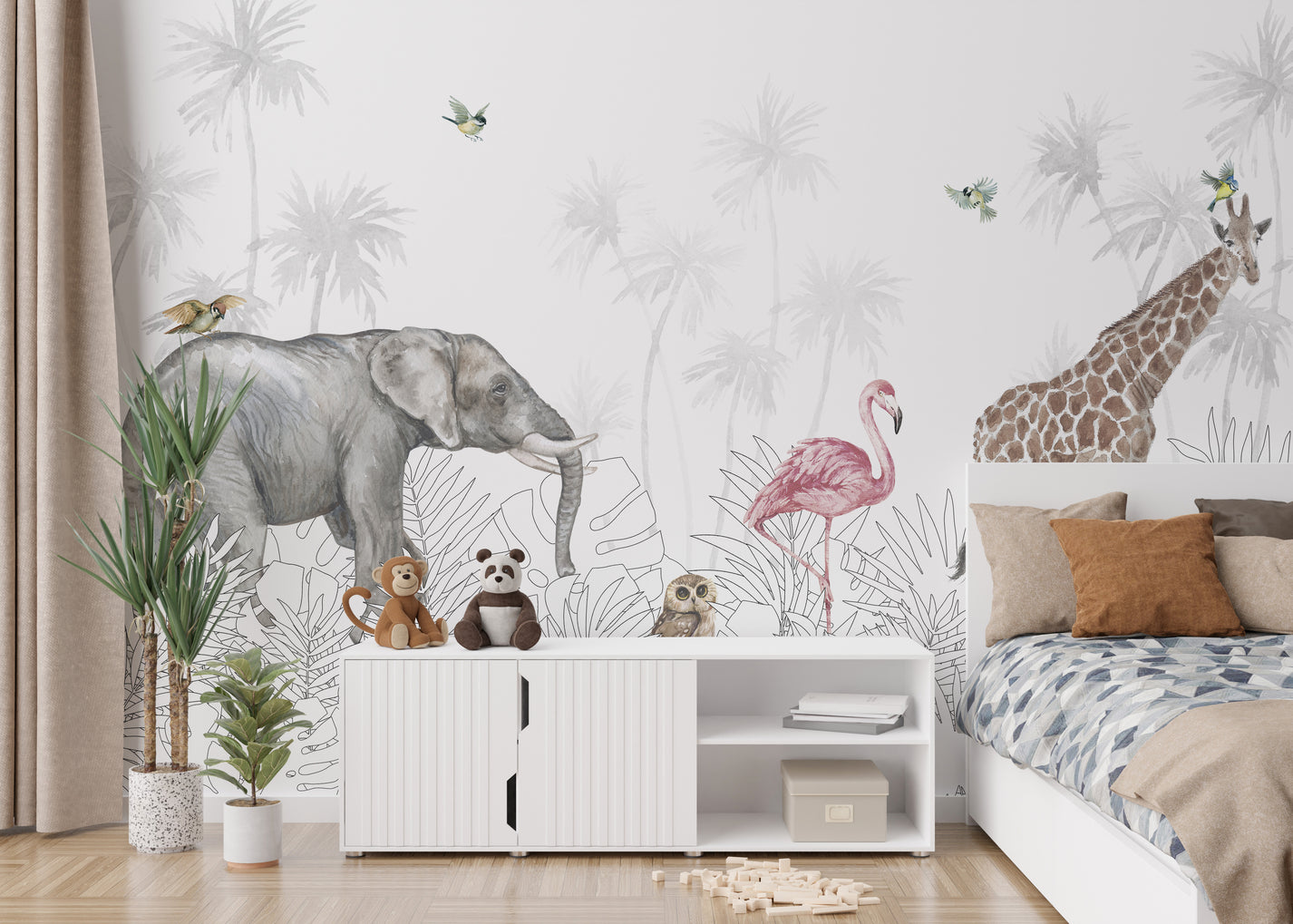 Feral Fauna Woods Wallpaper Mural - Giffywalls