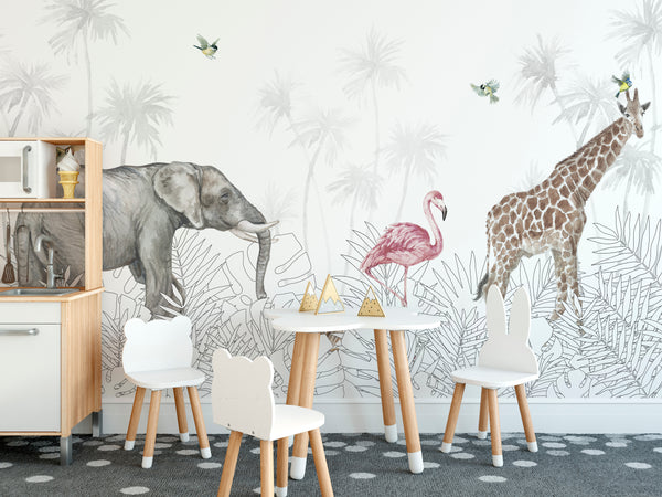 Feral Fauna Woods Wallpaper Mural - Giffywalls