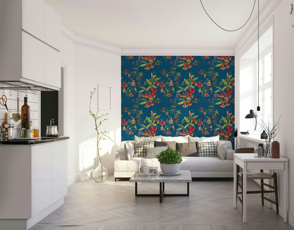 Flight & Flora Bird and Flower Wallpaper