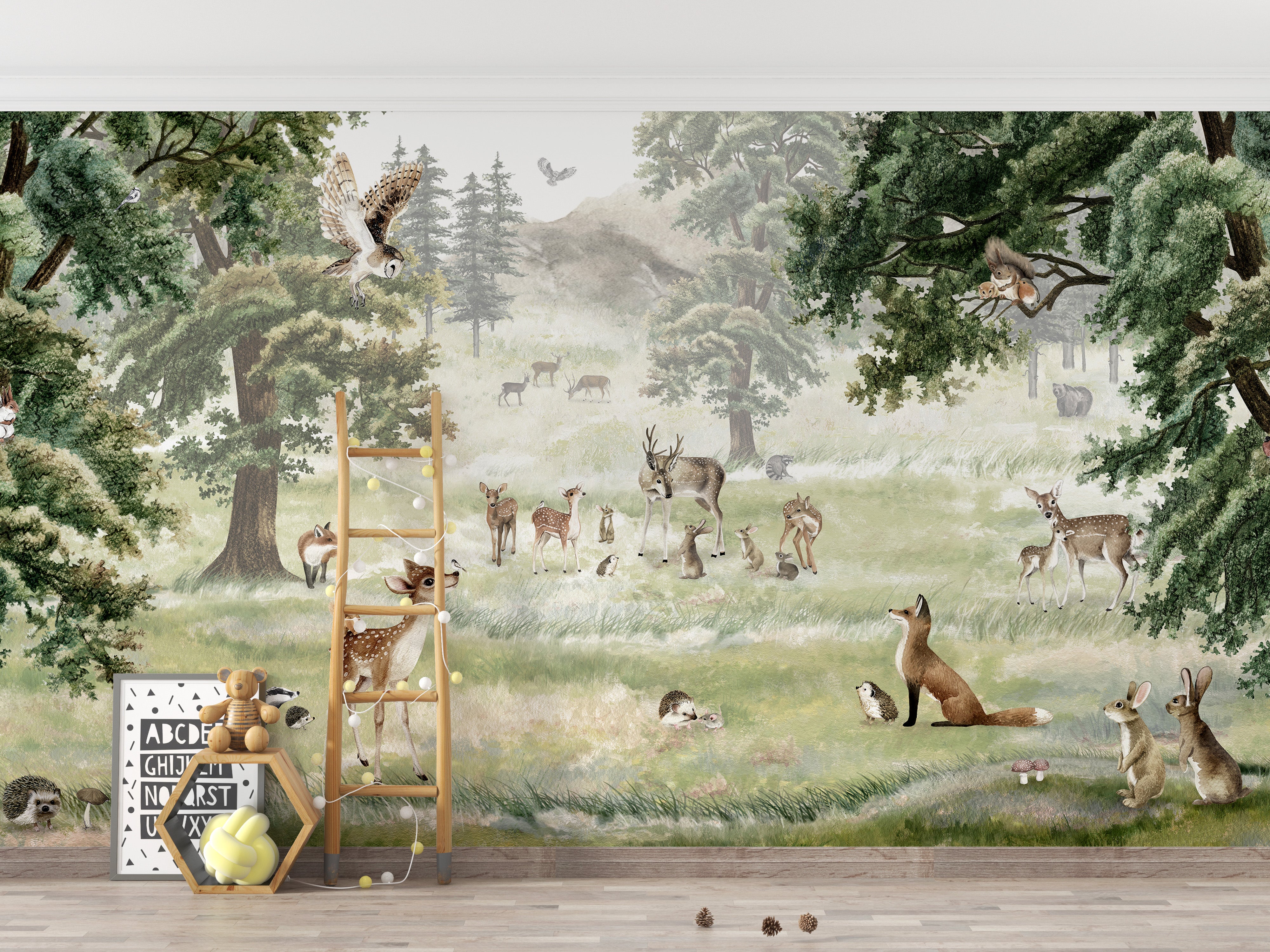 Forest fun wallpaper murals for kids room – Giffywalls