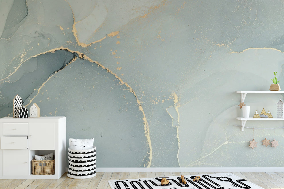 Glam Grey Alcohol Ink Art Wallpaper for Home Decor