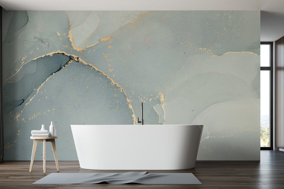 Glam Grey Alcohol Ink Art Wallpaper for Home Decor