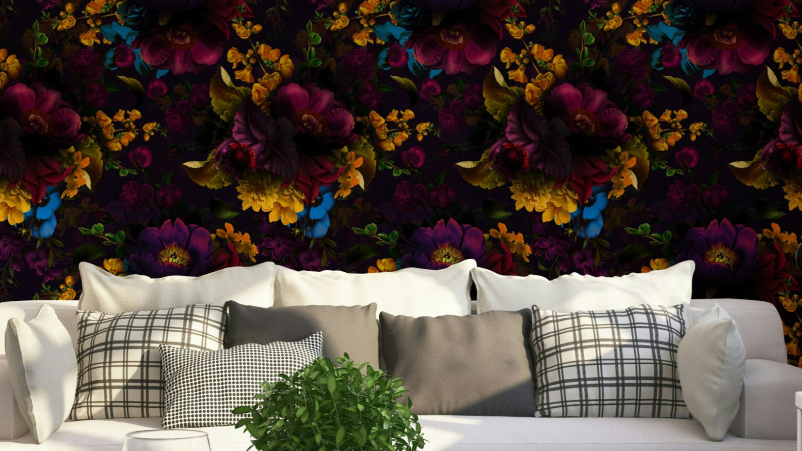 Grandmillennial Gothic Dark Moody Florals Wallpaper
