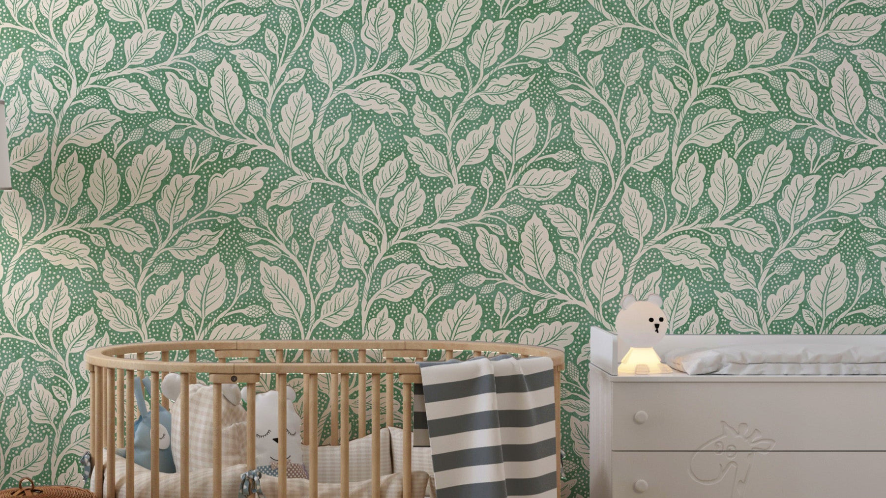 Green Budding Branches Wallpaper for Walls