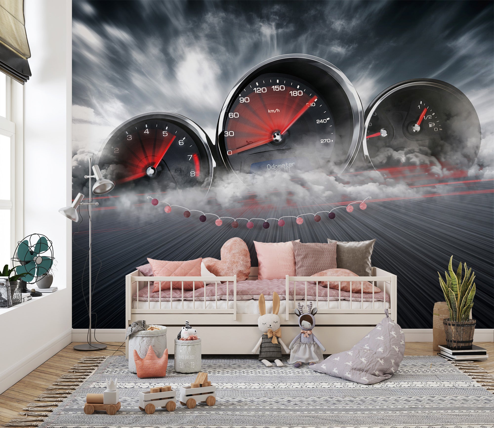 High Speed Car Dashboard Wall Mural - Giffywalls