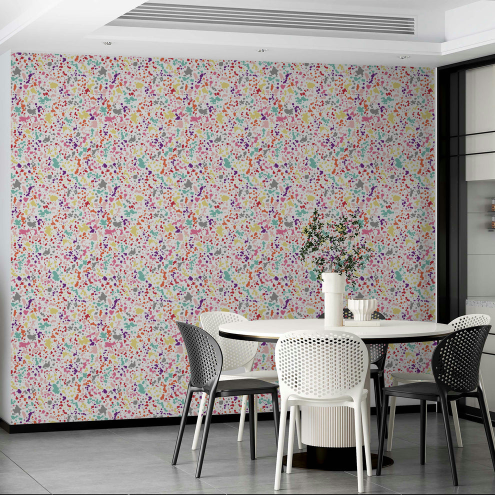Ink Splatter Dots Wallpaper | Colorful Wall Art