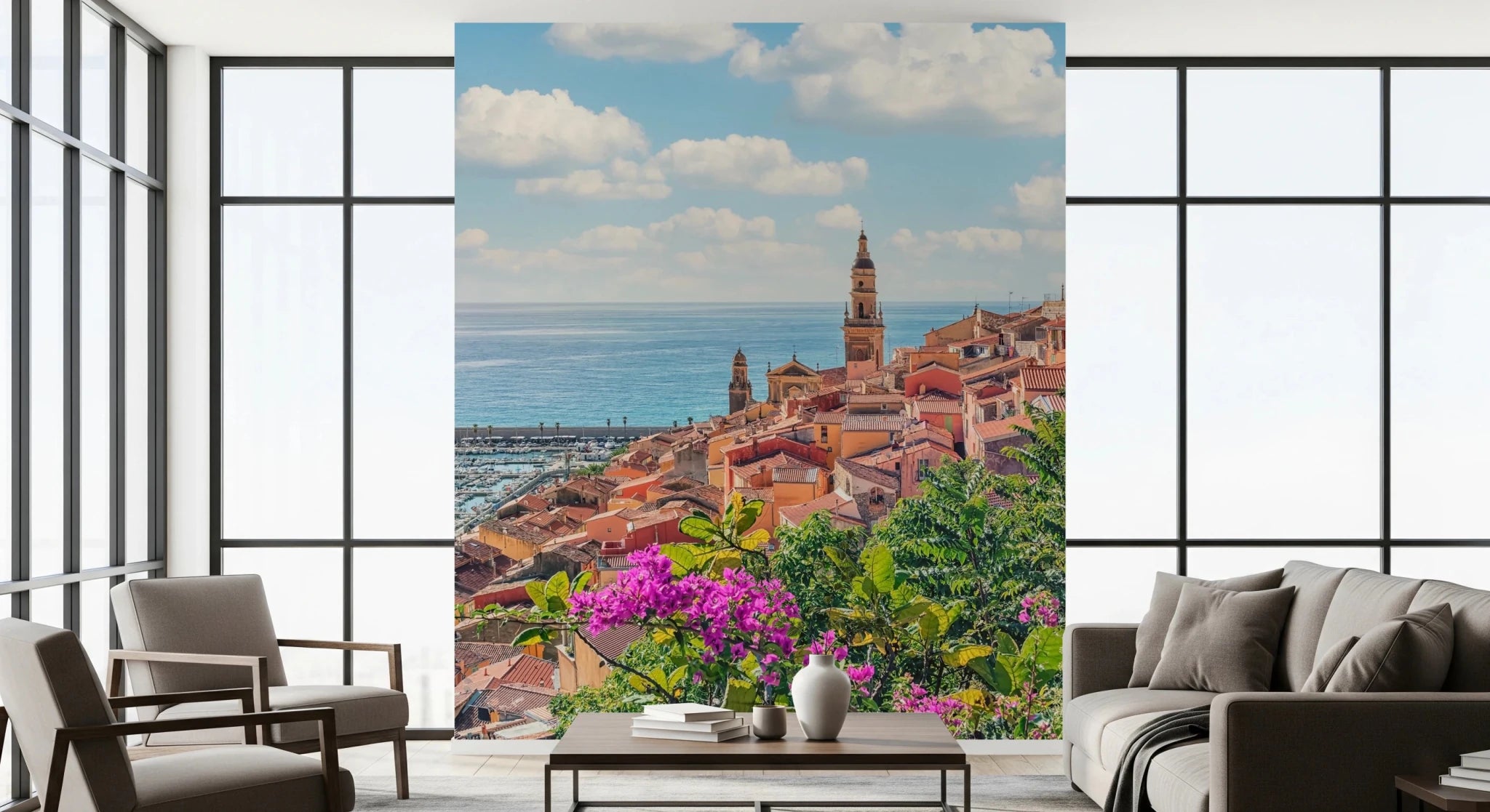 Mediterranean Vista Wall Mural for Modern Apartment Walls