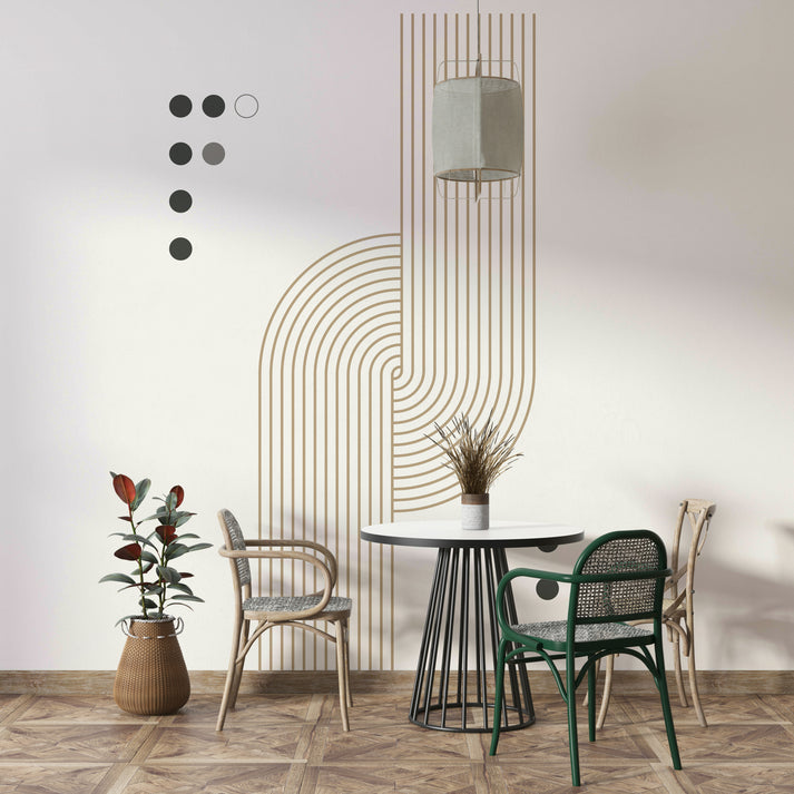 Minimal Geometric Flow Wall Mural Design