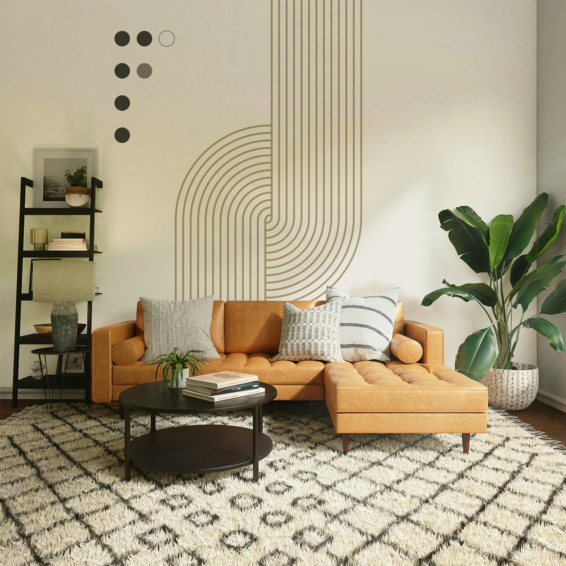 Minimal Geometric Flow Wall Mural Design