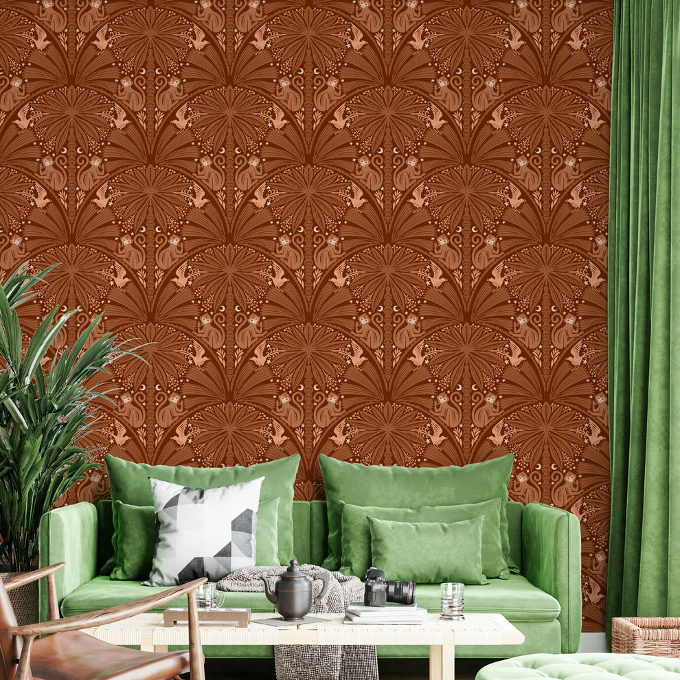 Moon Monkey and Bird Jungle Wallpaper for Kids Walls