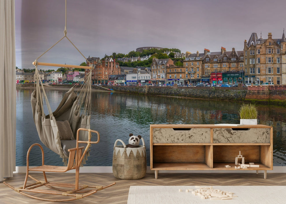Oban Waterfront Wall Mural - Scottish Coastal Charm