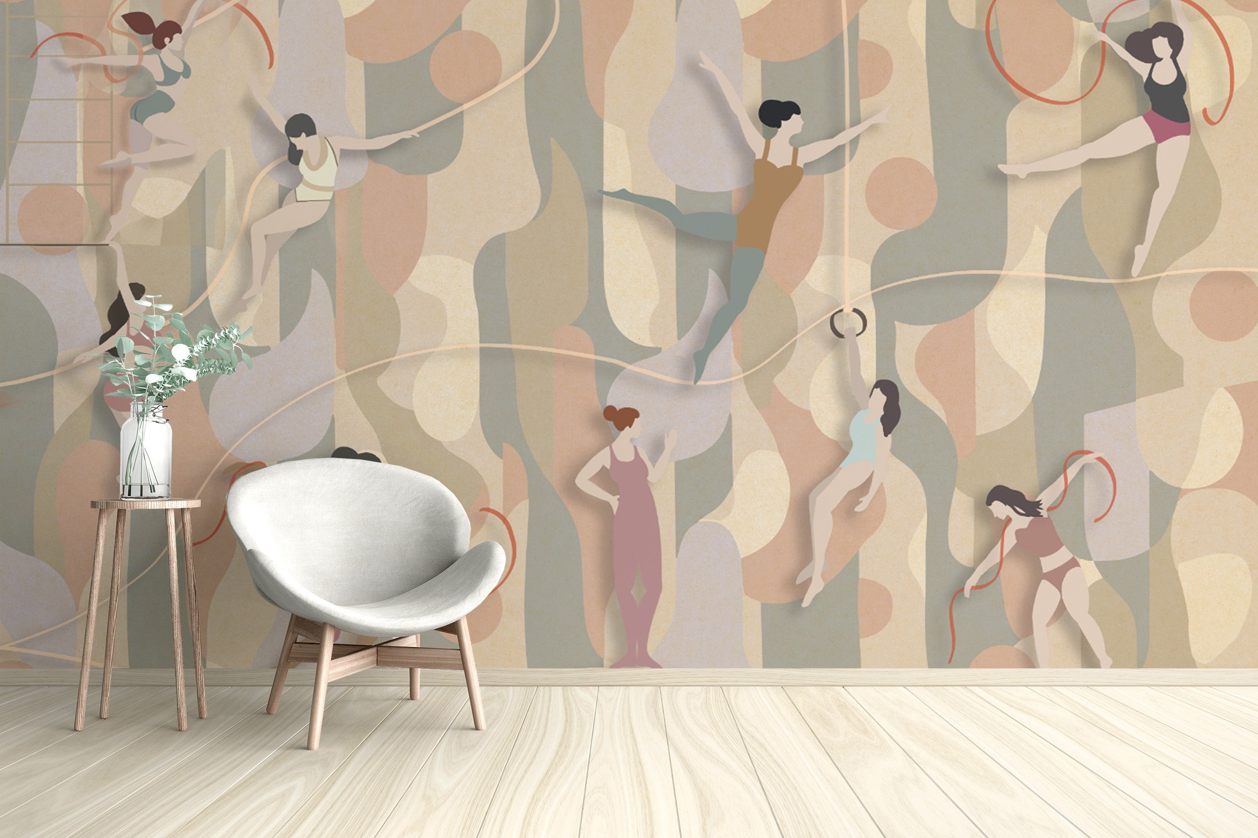 Poise in Motion Rhythmic Dance Wallpaper - Graceful Art