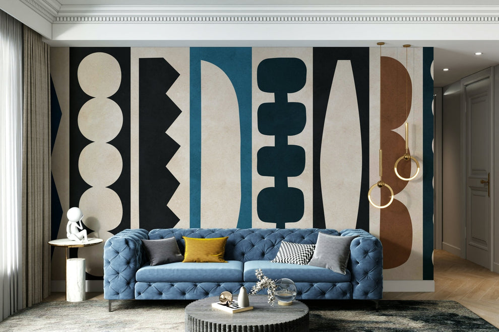 Retro Block Party Wall Mural | Vintage Wallpaper