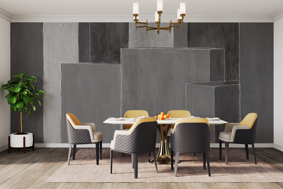 Shop for Abstract Black and Grey Geometric Wallpaper with Texture