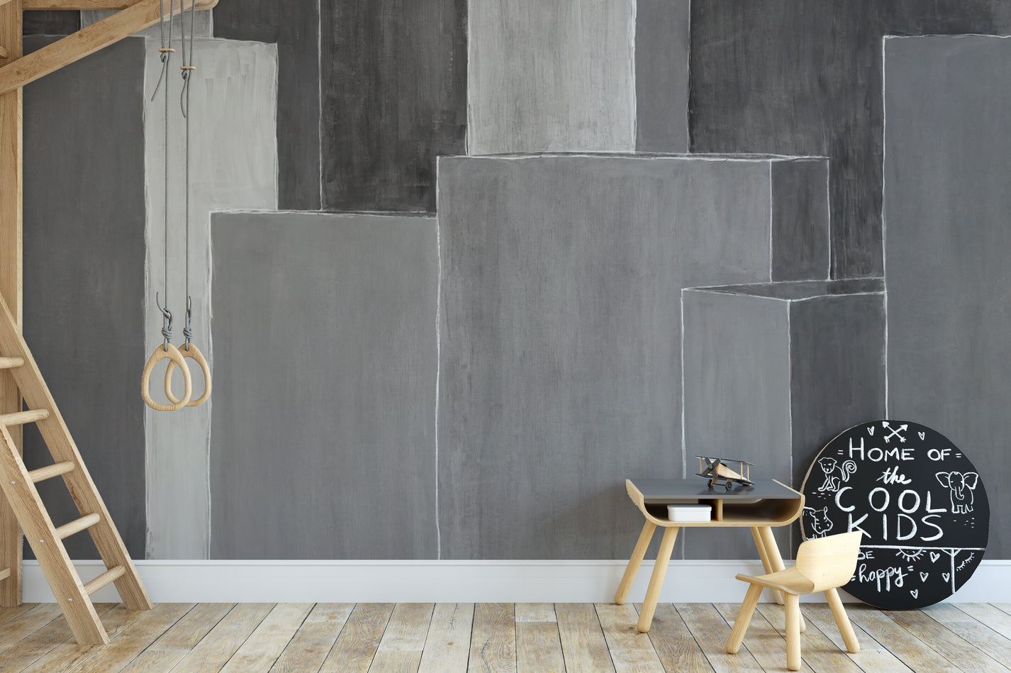 Shop for Abstract Black and Grey Geometric Wallpaper with Texture