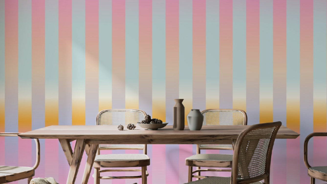 Shop Soft Hued Striped Elegance Wallpaper - Giffywalls