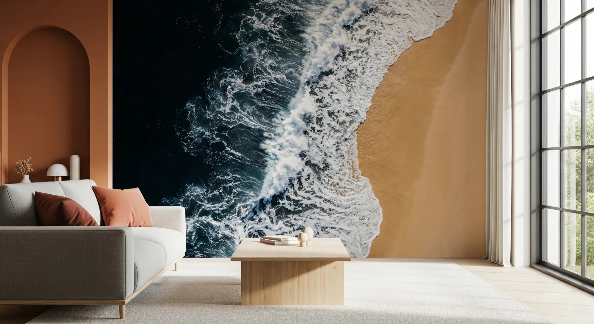 Shoreline Wall Mural | Aerial Coastal Beach Wall Decor