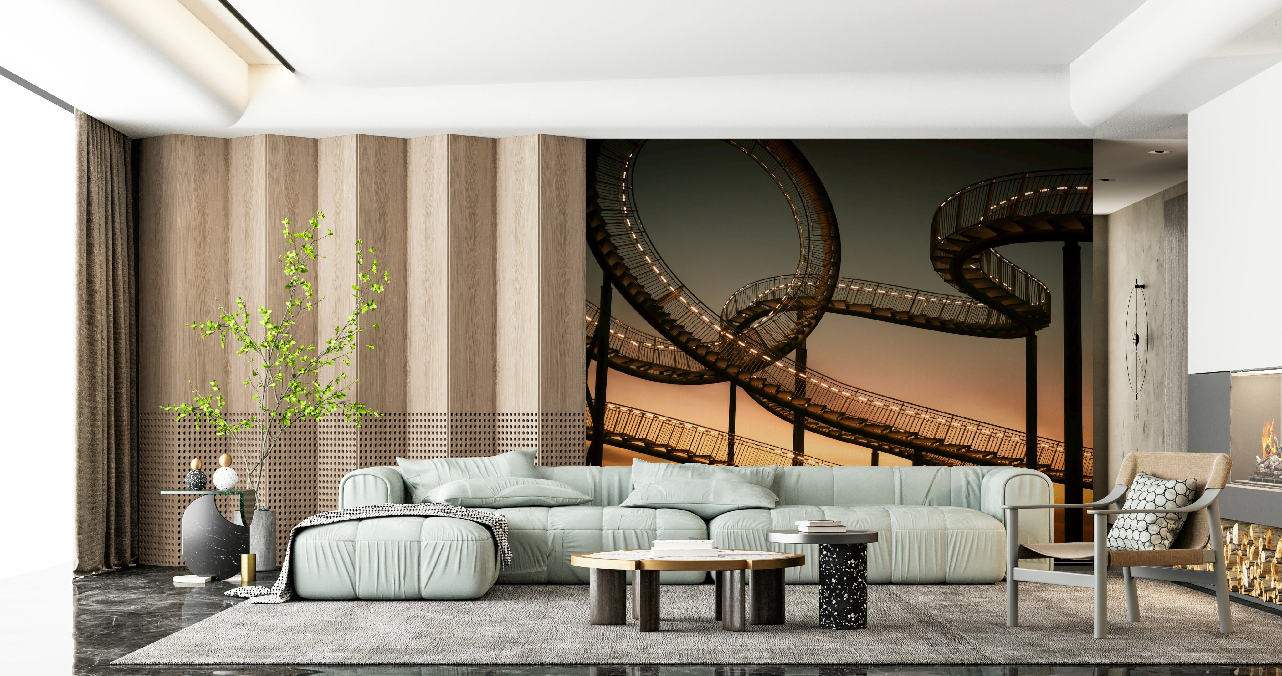 Sky Steps Mural Wallpaper