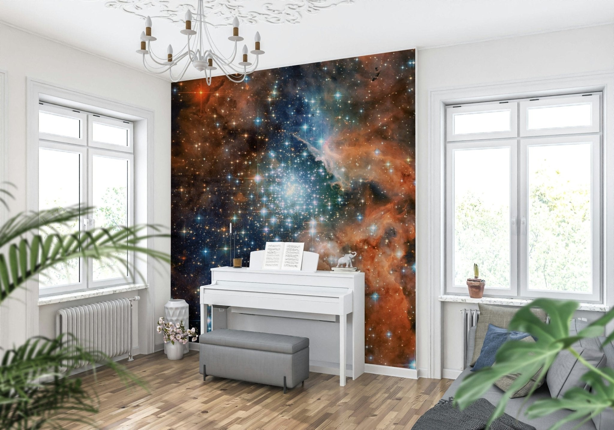 Starlight Vista Wall Mural | Modern Night Sky Wall Decor
