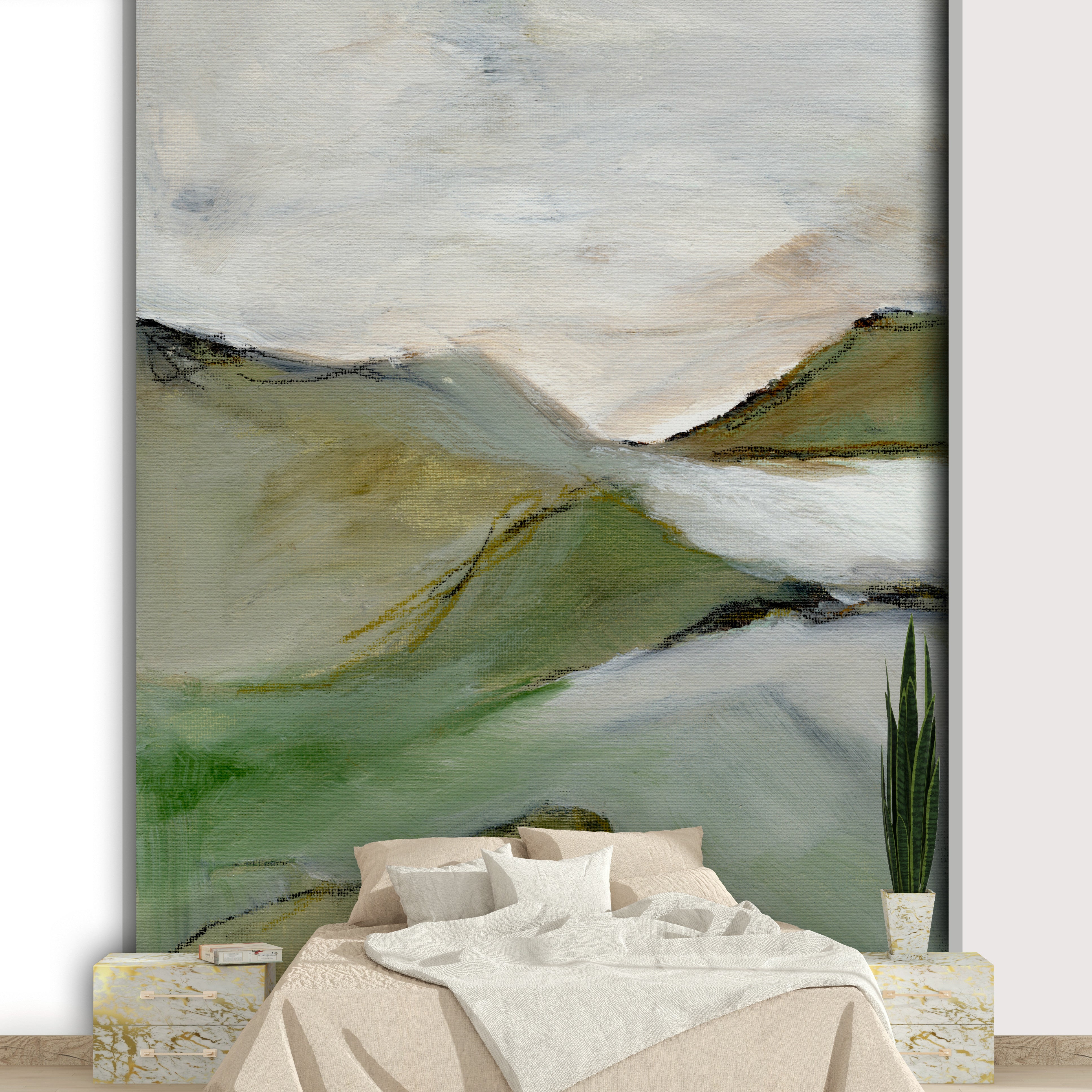 Subtle Serenity Landscape Wall Mural – Calm Nature Scene