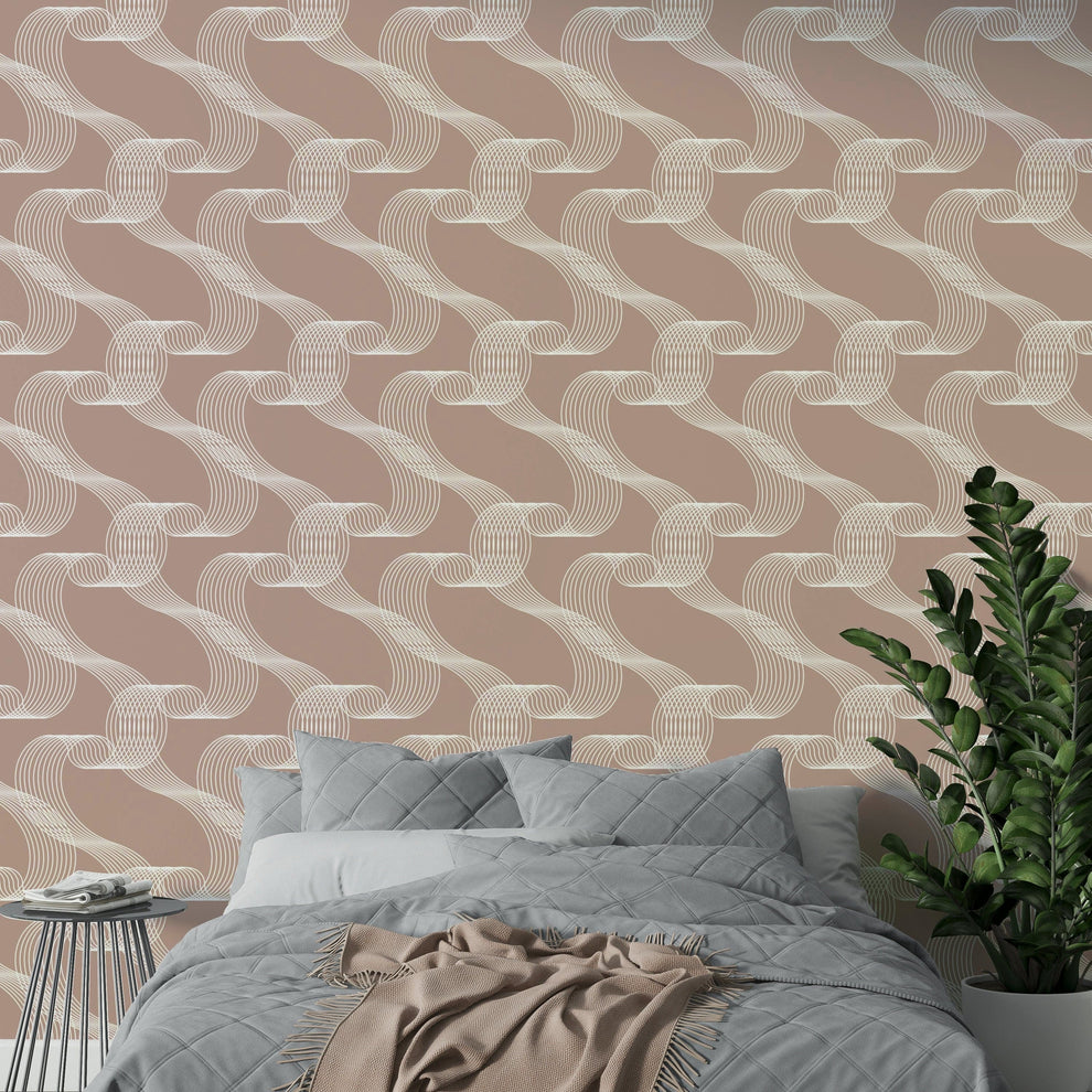 Bright Linear Waves Wallpaper - Modern Wavy Pattern Design