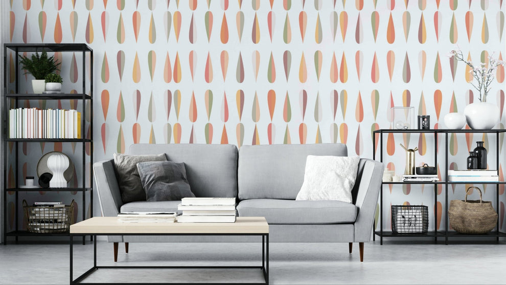 Peach Teardrop Wallpaper for Calming Spaces