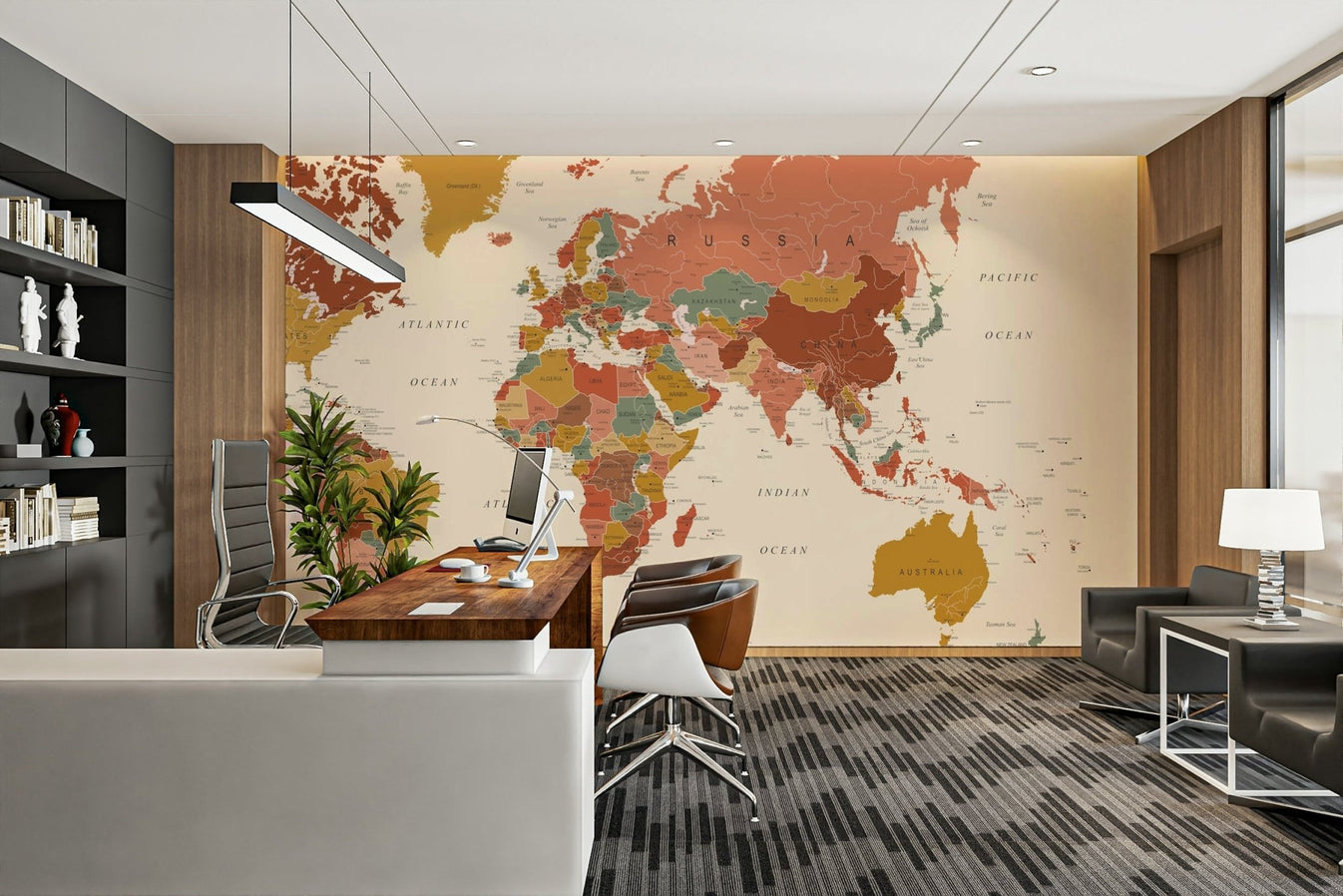 Vintage Earth Tone Map Wallpaper for Classic Wall Style