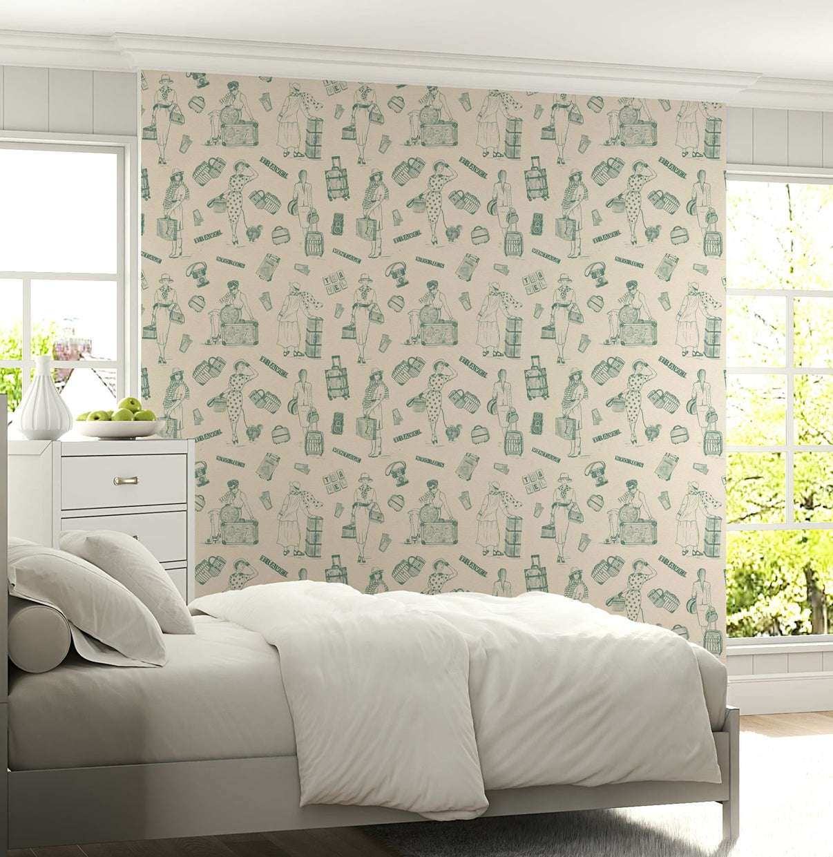 Vintage Travelogue Wallpaper - Retro Travel Decor