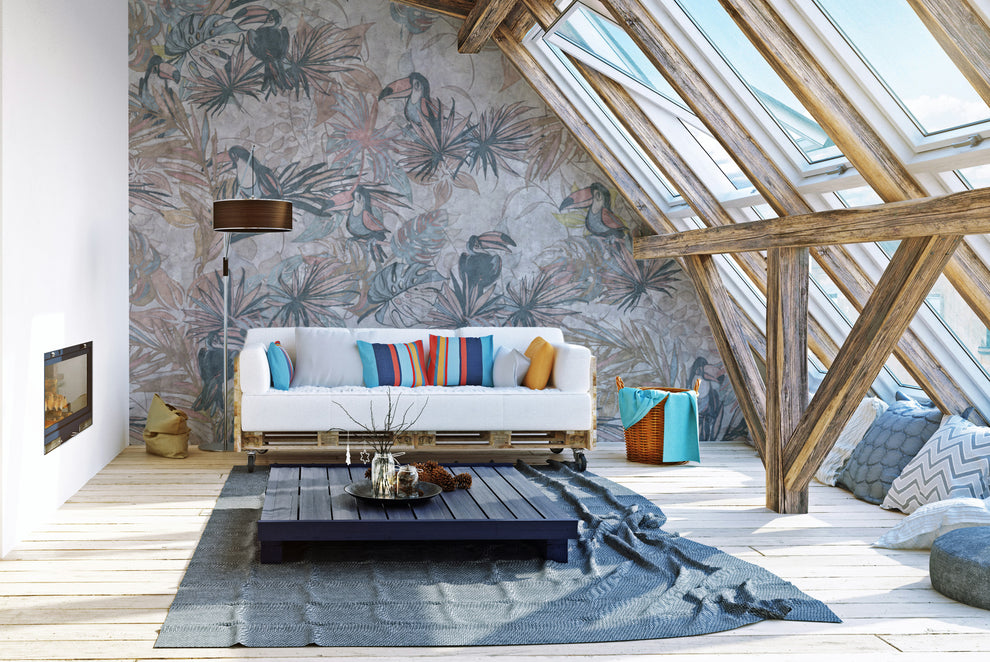 Vintage Tropical Toucan Wall Mural