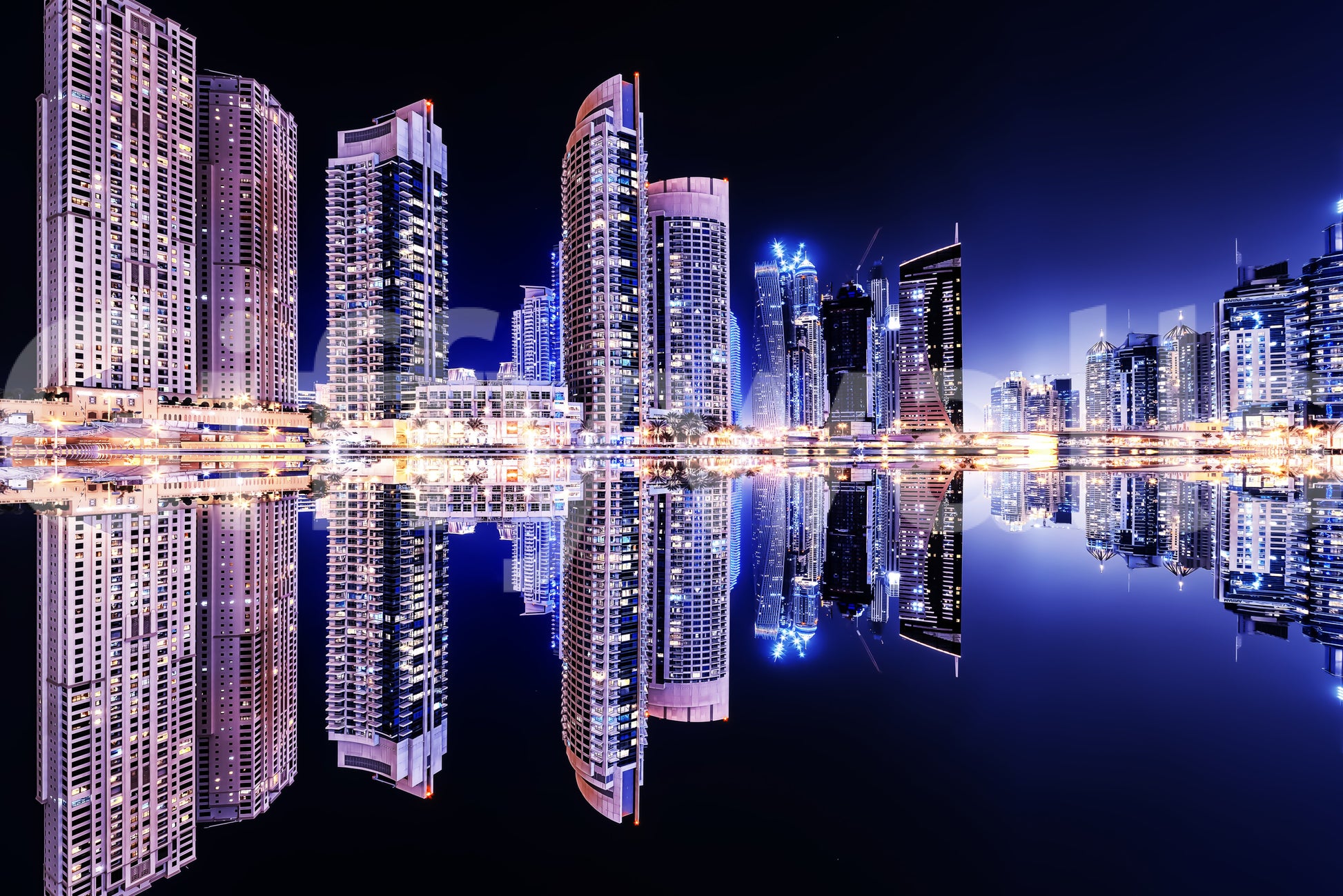 City Lights Reflection Wallpaper