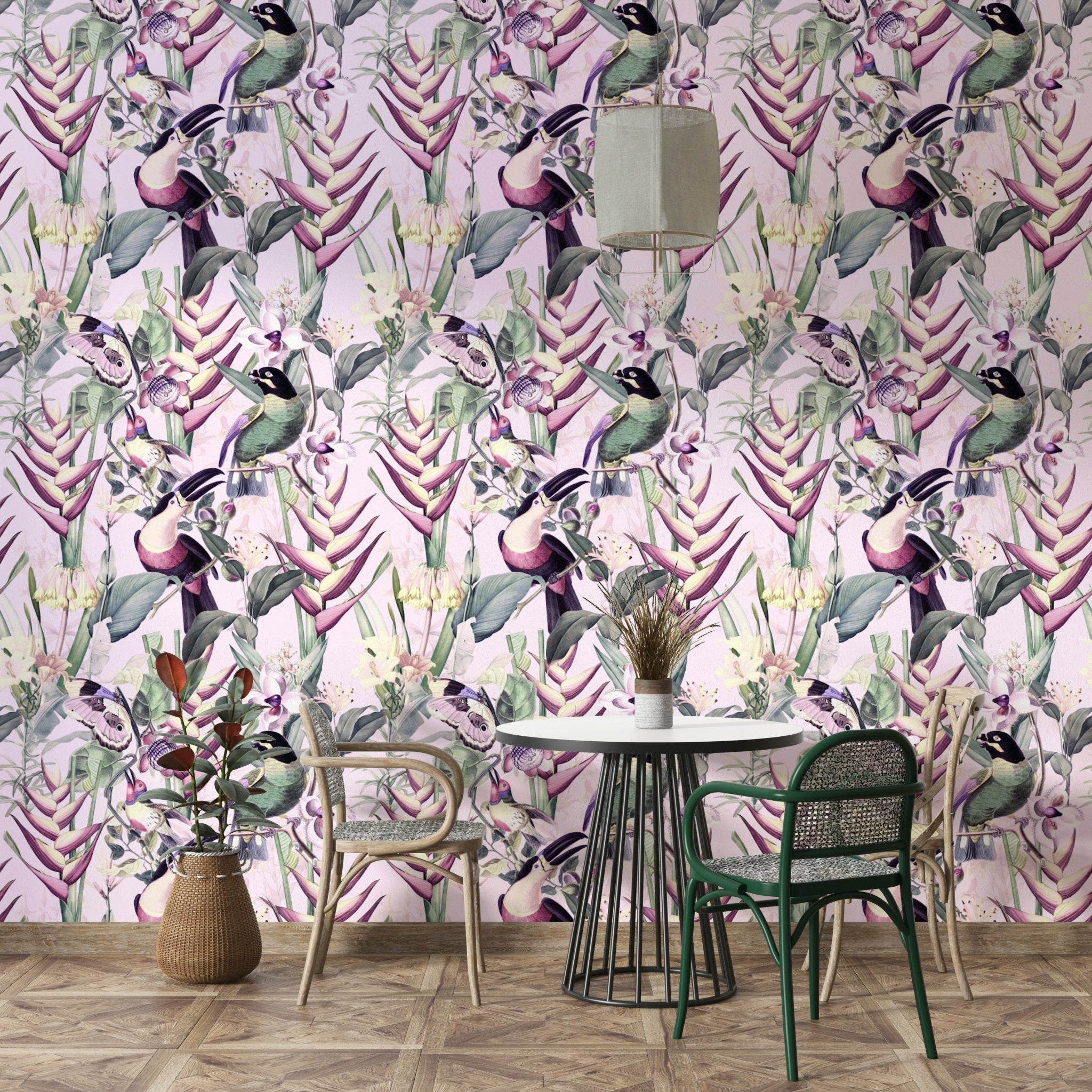 Exotic Jungle Bird Wallpaper - Floral & Fauna Wall Art