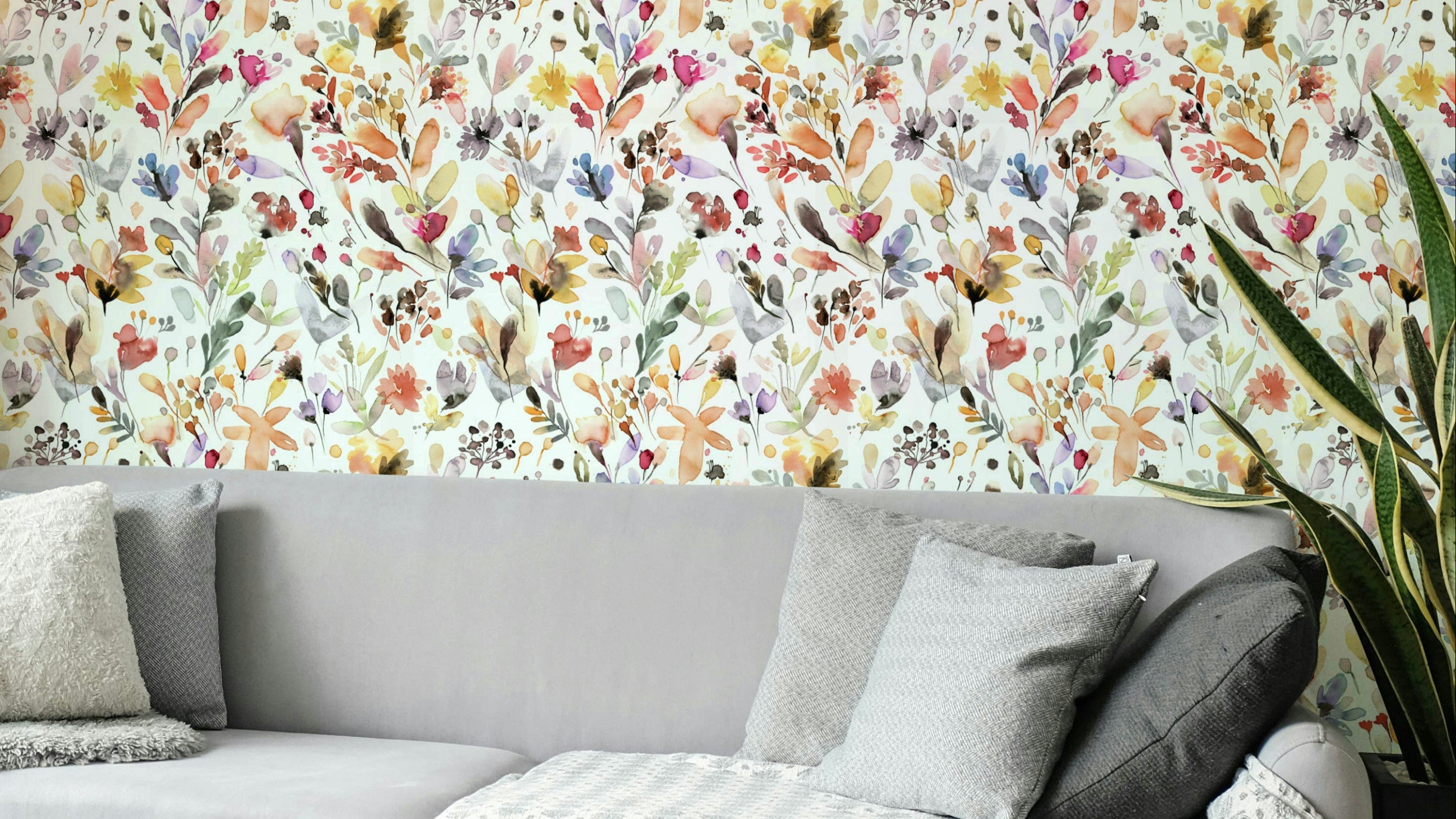 Wildflower Ink Wallpaper – Artsy Nature Design