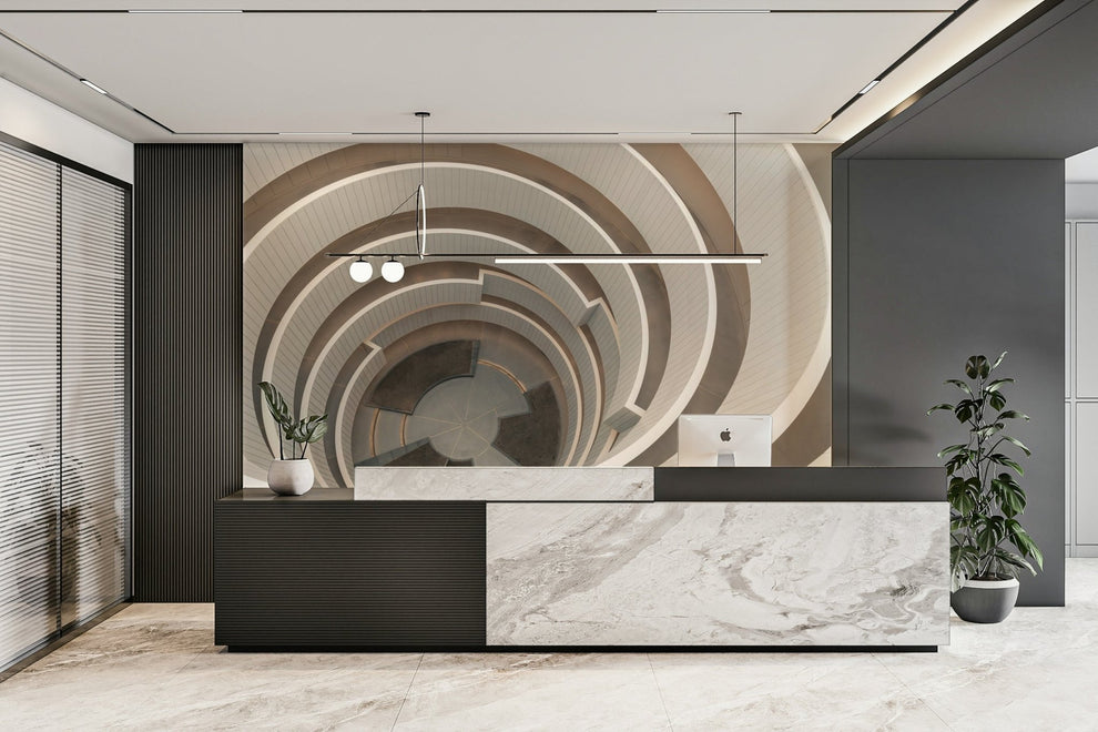 Winding Stairs Wall Mural Modern Spiral Staircase Wallpaper