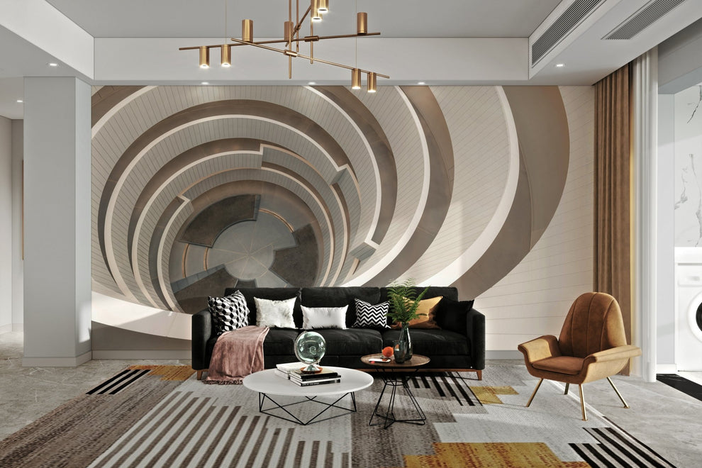 Winding Stairs Wall Mural Modern Spiral Staircase Wallpaper