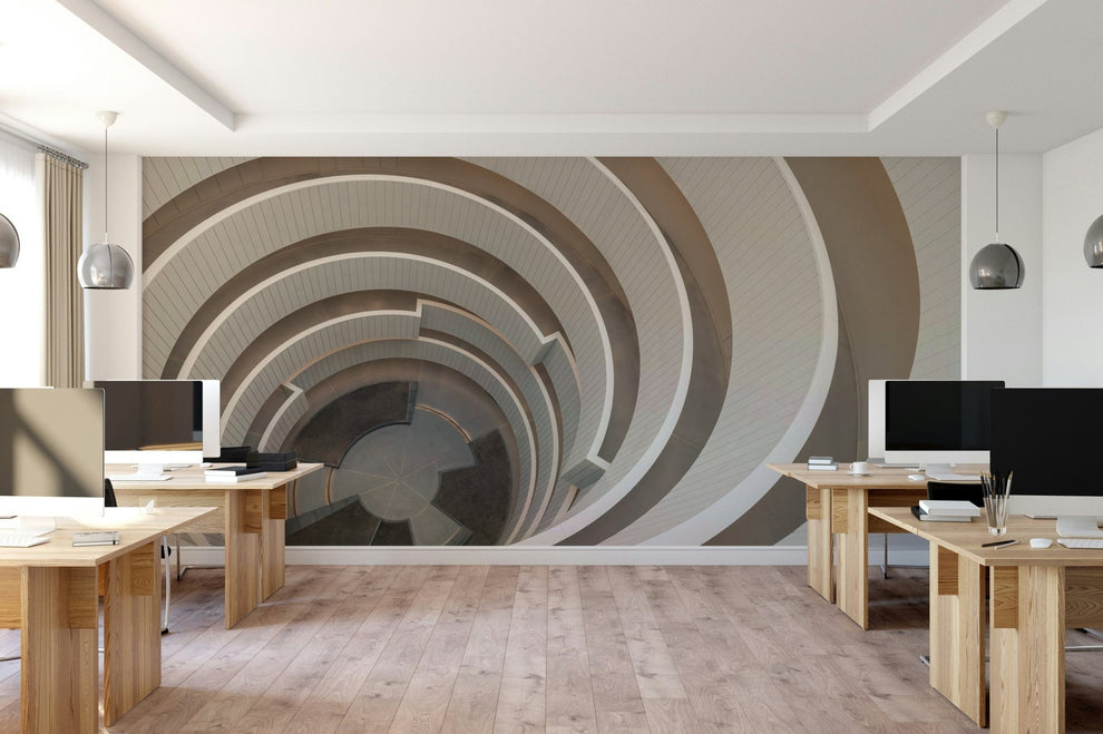 Winding Stairs Wall Mural Modern Spiral Staircase Wallpaper