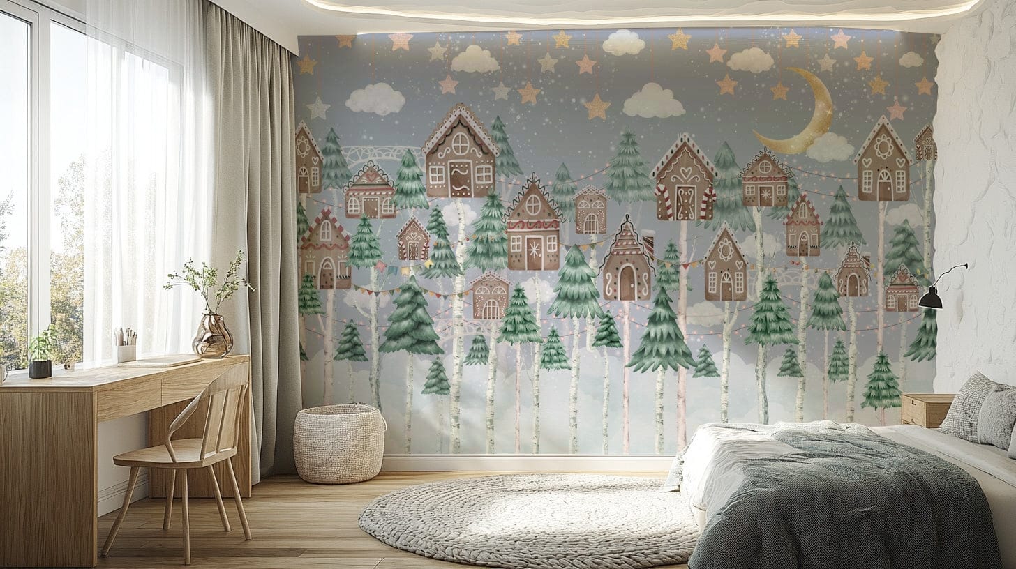 Winter Gingerbread Forest Wallpaper