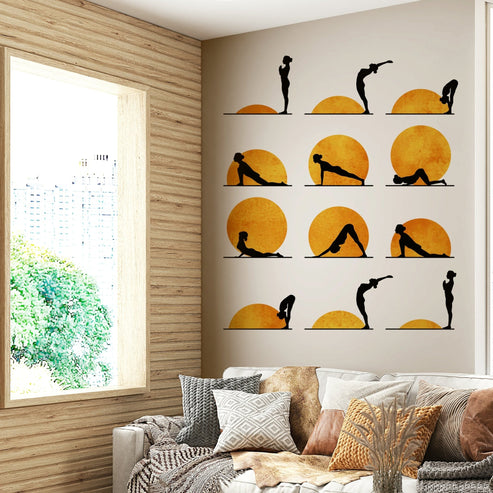 Yoga Sun Mural - Serene Inspiration