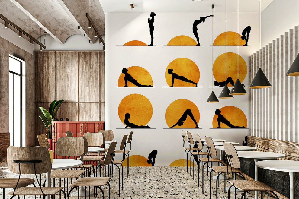 Yoga Sun Mural - Serene Inspiration