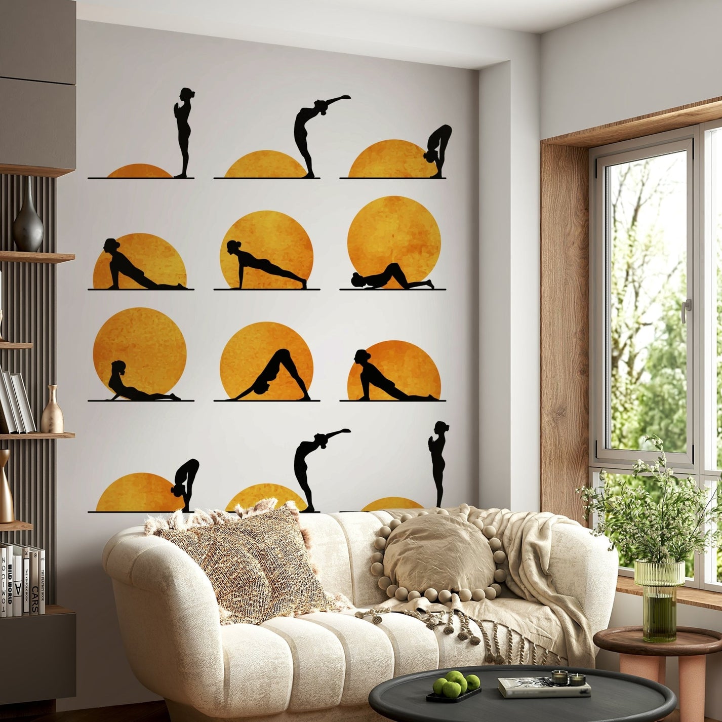 Yoga Sun Mural - Serene Inspiration