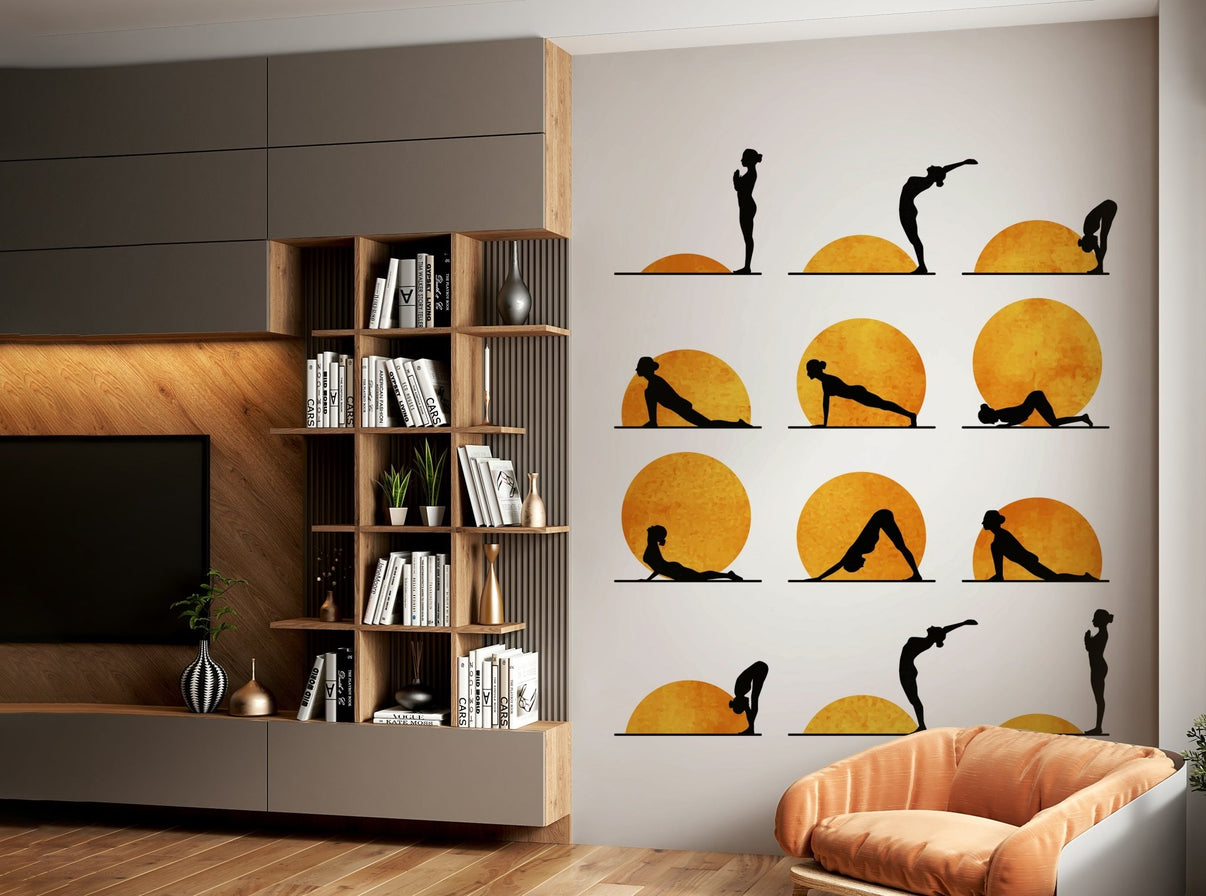 Yoga Sun Mural - Serene Inspiration